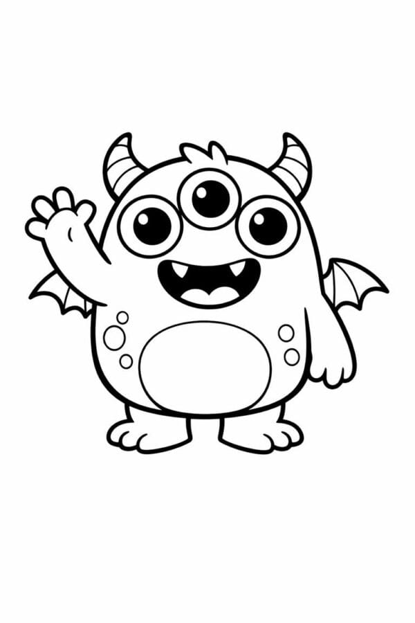 Tegninger af Monstre til print & farvelægning » DoodleDrop