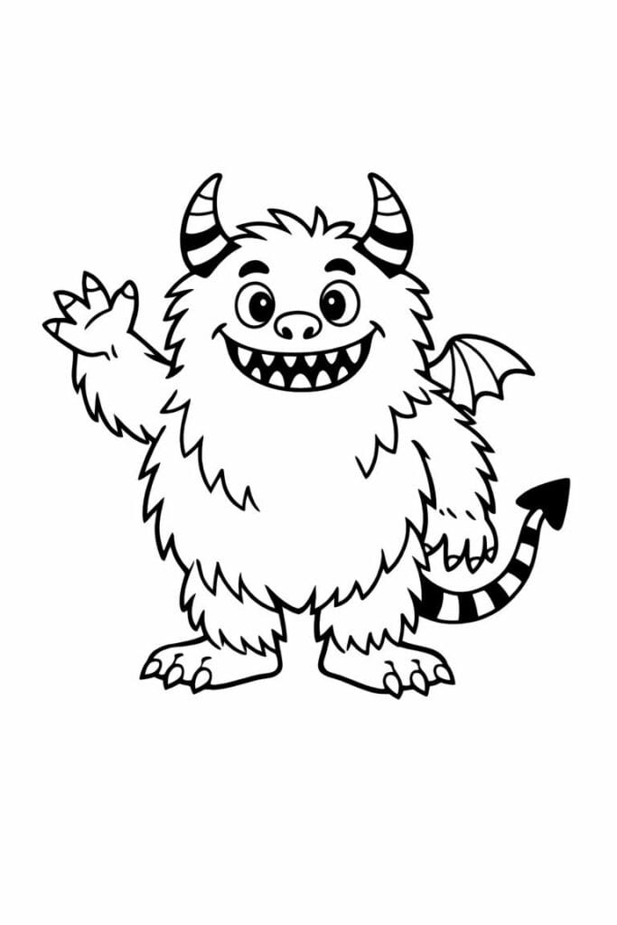 Tegninger af Monstre til print & farvelægning » DoodleDrop