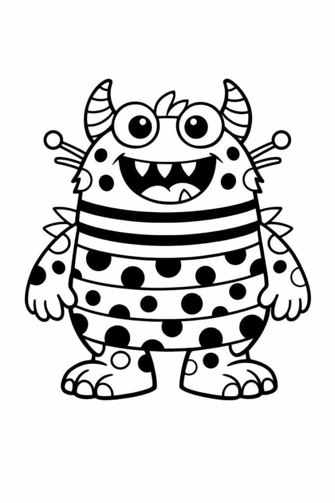 Tegninger af Monstre til print & farvelægning » DoodleDrop