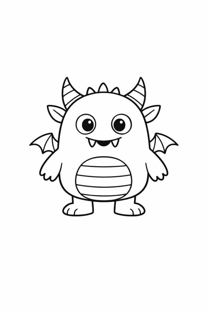 Tegninger af Monstre til print & farvelægning » DoodleDrop