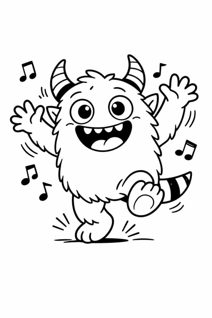 Tegninger af Monstre til print & farvelægning » DoodleDrop