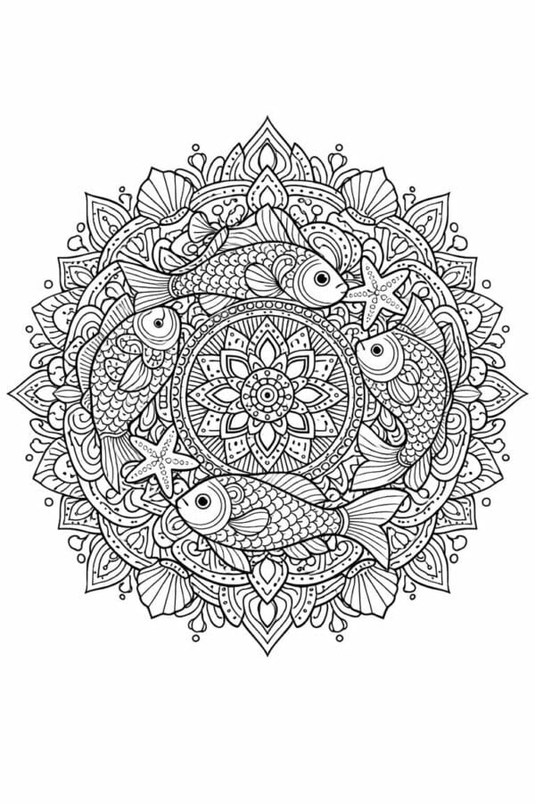 Tegninger af Fisk til print & farvelægning » DoodleDrop